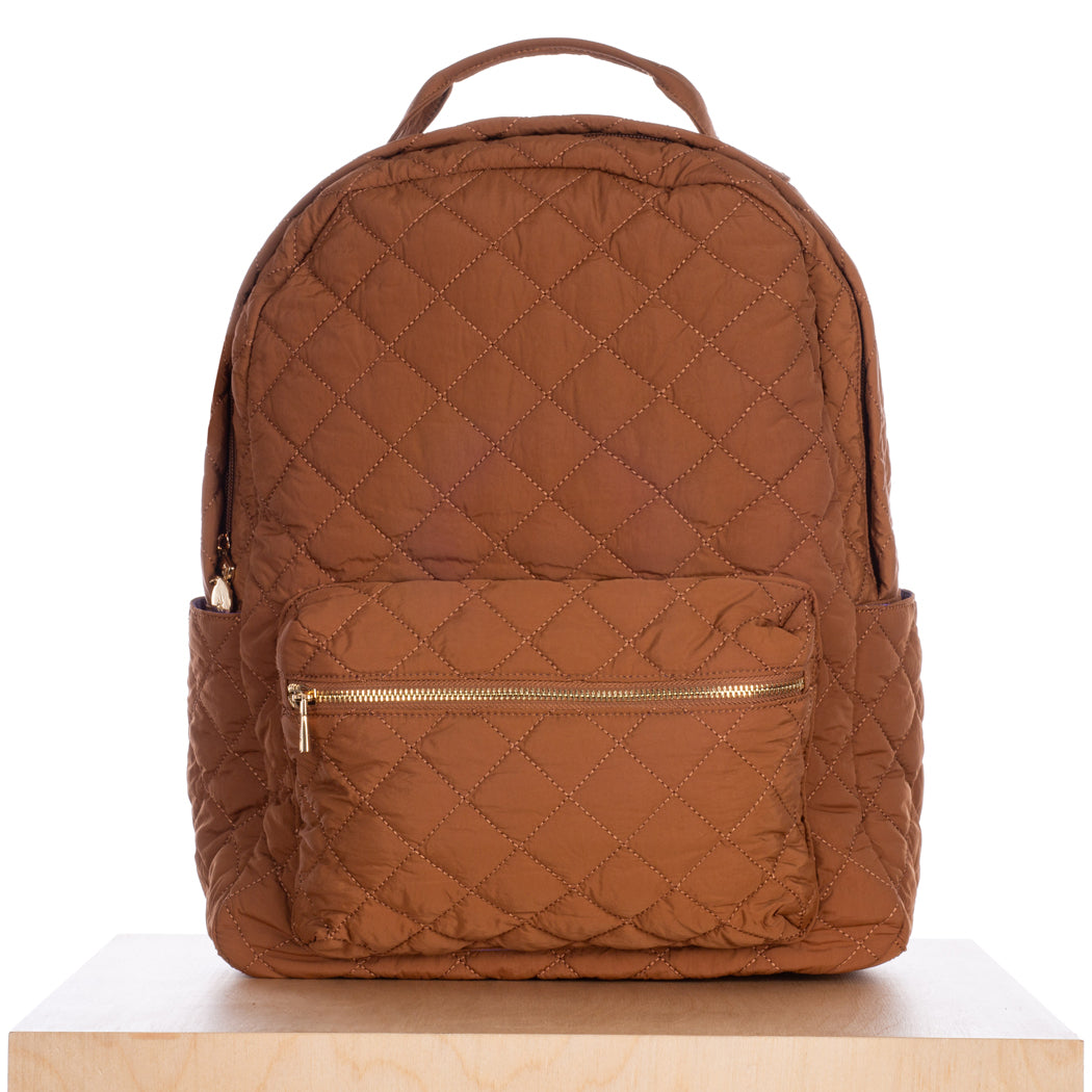 Quilted Backpack – Walnut